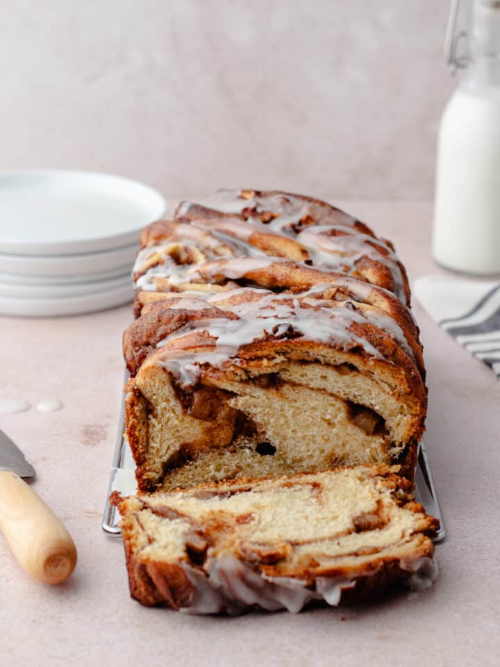 Cinnamon Apple Babka With Vanilla Glaze | Short Stack Kitchen