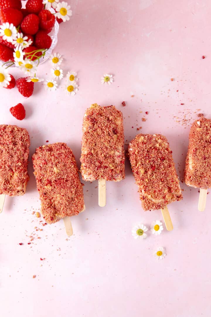 Raspberry Shortcake Ice Cream Bars | Short Stack Kitchen