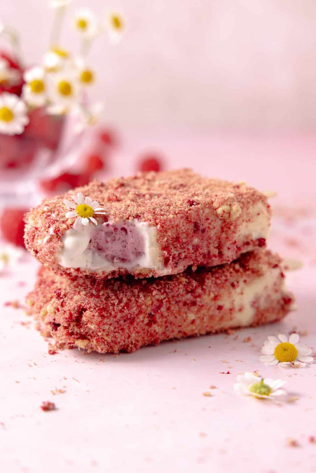 Raspberry Shortcake Ice Cream Bars | Short Stack Kitchen