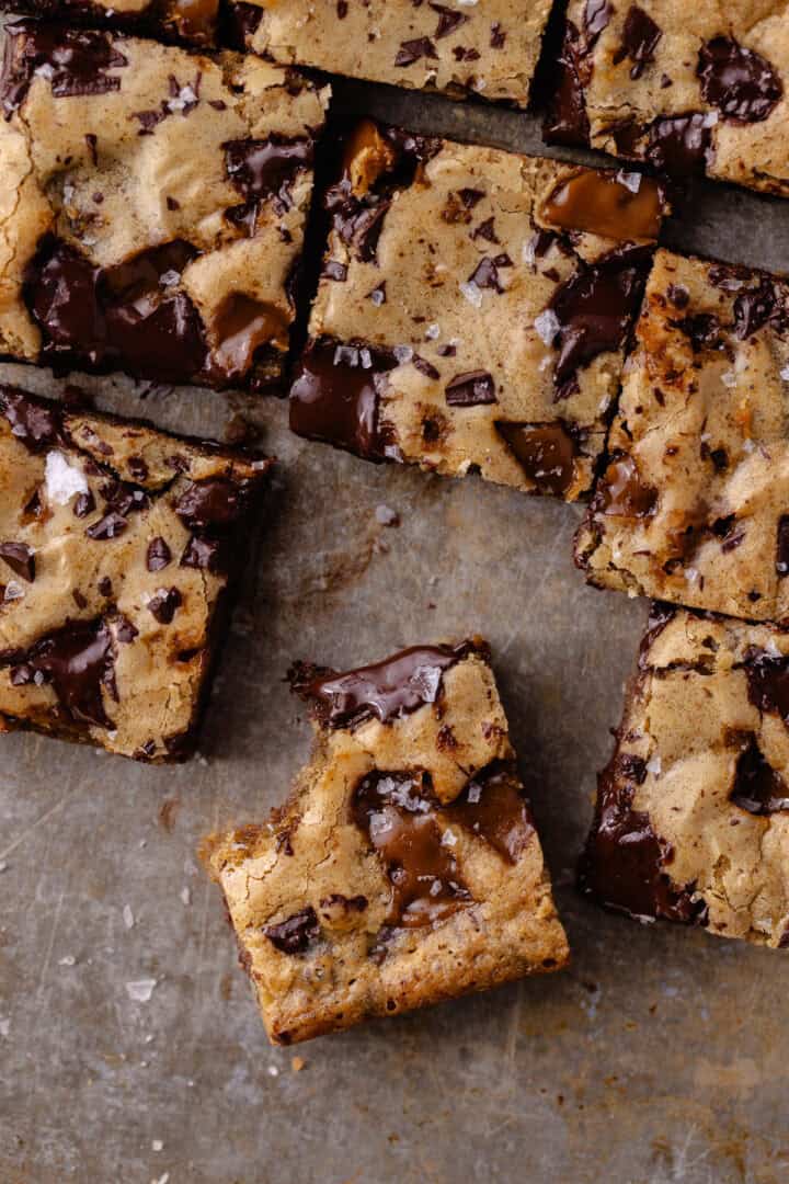 Salted Toffee Espresso Blondies | Short Stack Kitchen